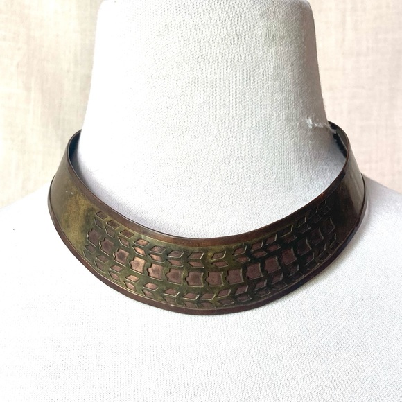 Vintage | Jewelry | Vintage Brass Copper Choker Collar | Poshmark
